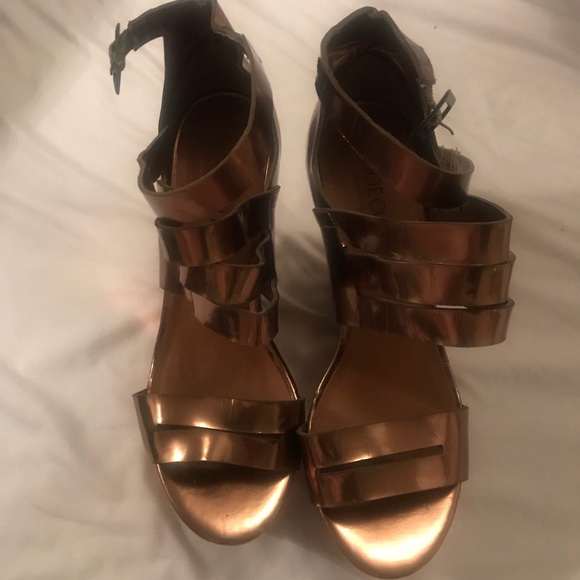 Nasty Gal | Shoes | Copper Gold Chunky Heels | Poshmark